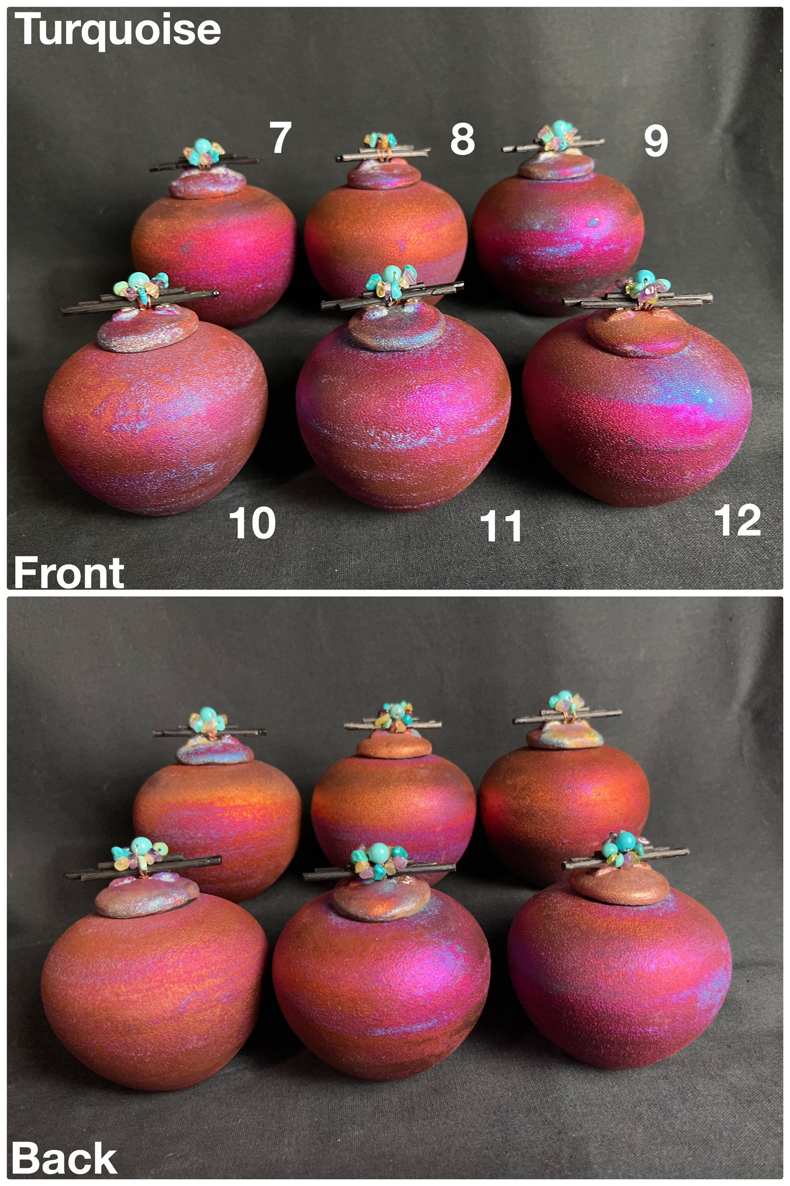 Small Raku Fetish Dream Catcher Jars With Copper Wire Paper Scroll ...