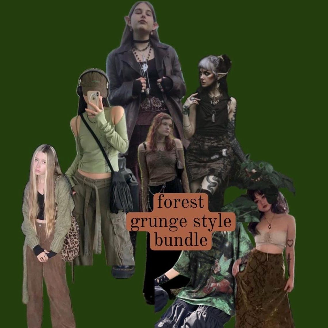 Forest Grunge Style Bundle, Fairy Fashion Bundle, Secondhand Clothing ...