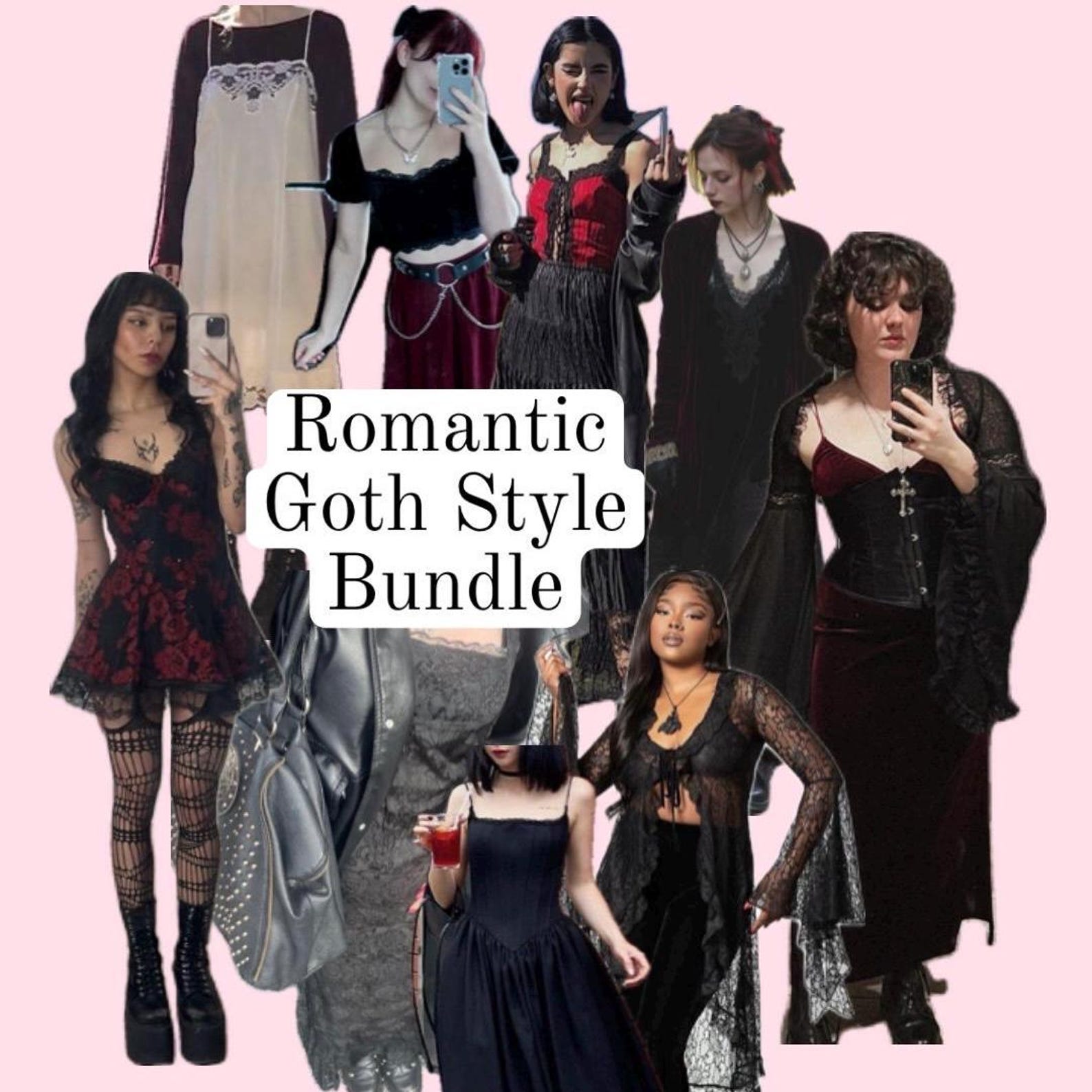 Romantic Goth Style Bundle, Secondhand Clothing Mystery Bundle ...