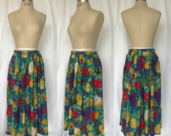 Fruit Print Skirt | Etsy