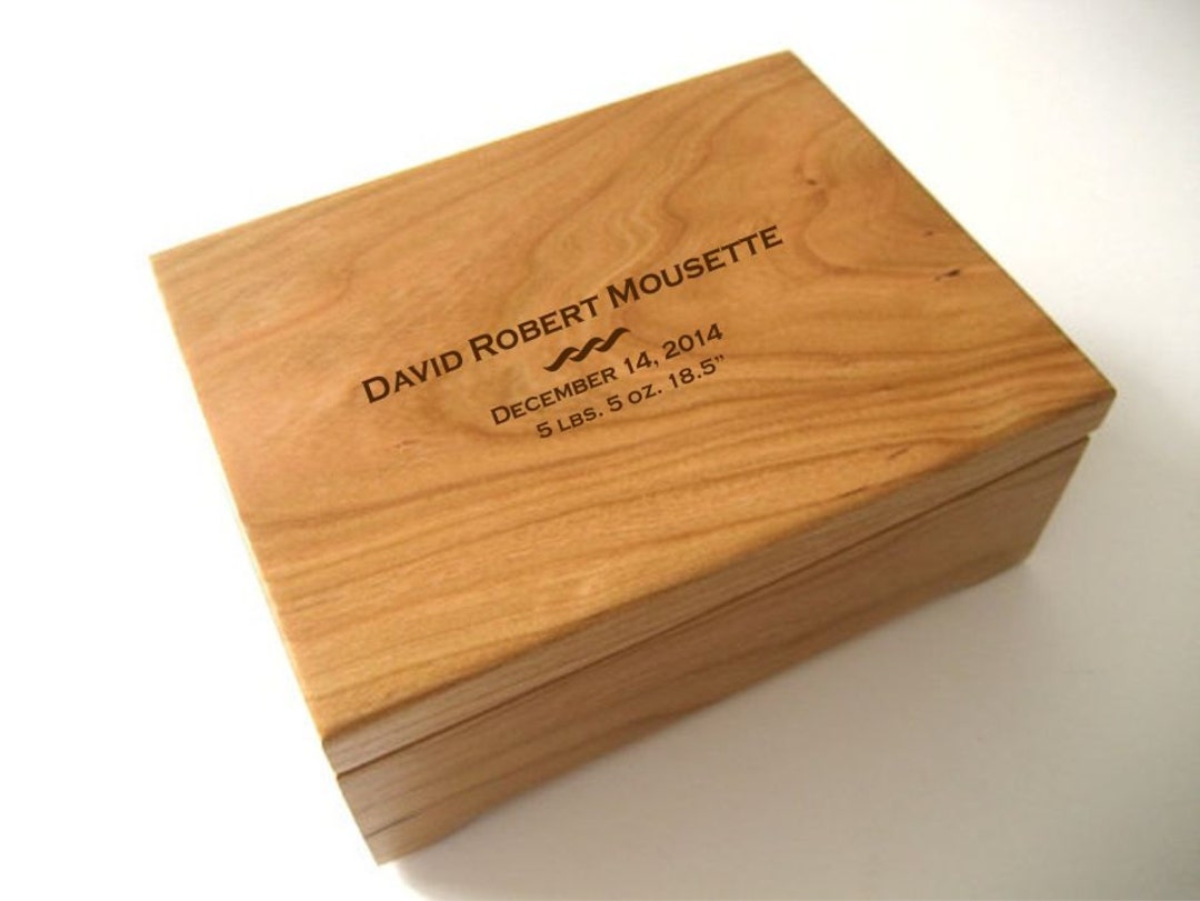 Keepsake Box - Custom Engraved Wood Box - Cherry Keepsake Box ...