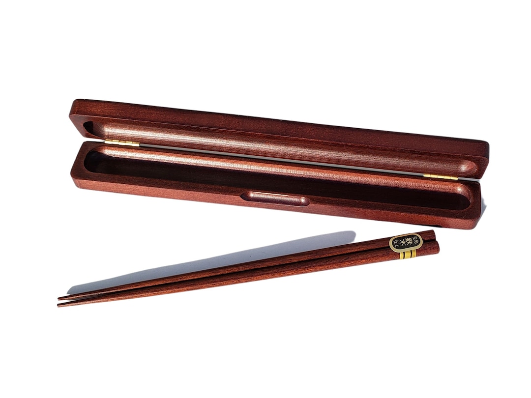 Personalized Chopstick Box - Deep Red Brown Chopstick Box With ...