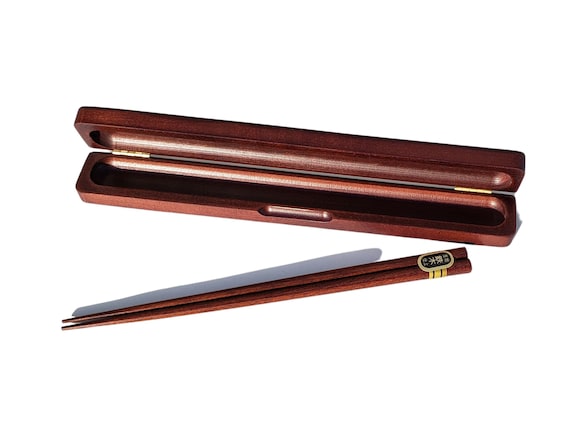Personalized Chopstick Box Deep Red Brown Chopstick Box With - Etsy