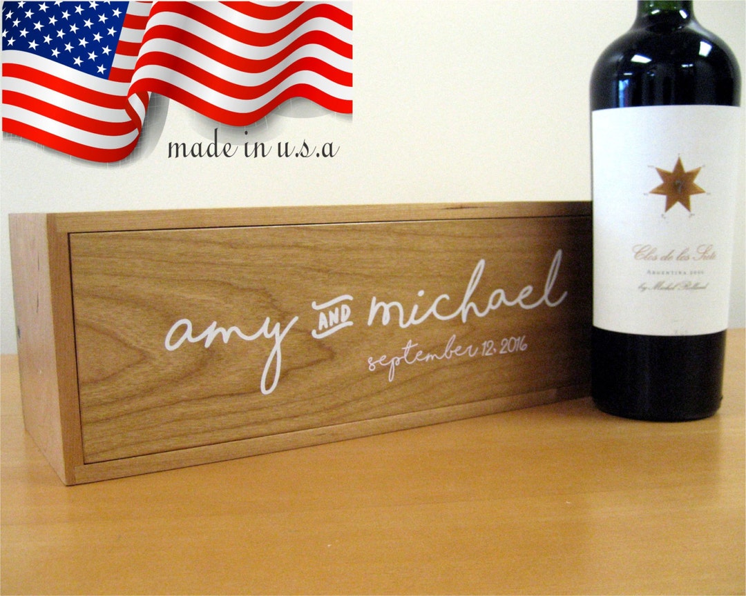 Wine Box Wedding Wine Box Wooden Box Wedding Gift Made in USA Wine Box ...