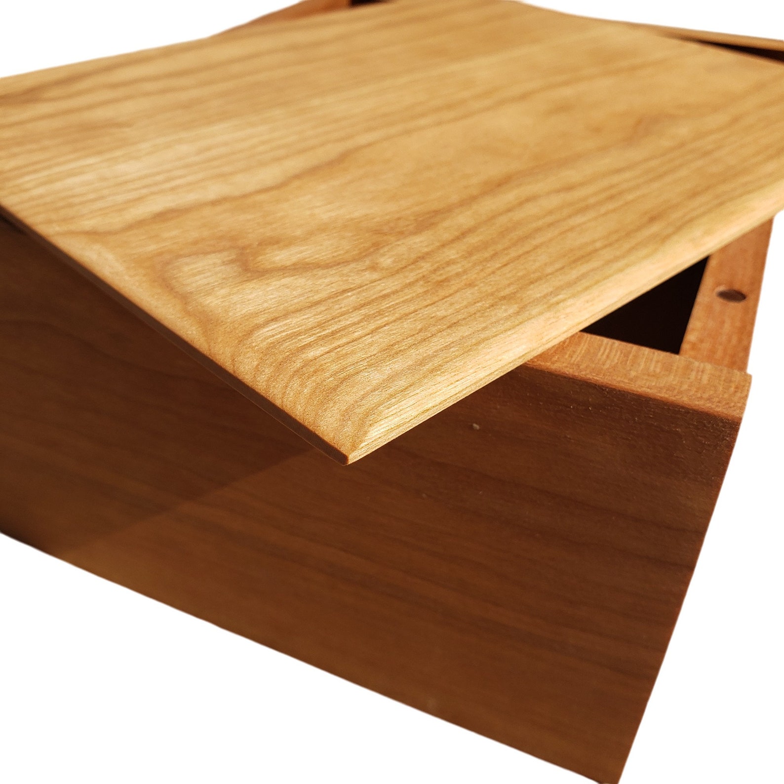 Cherry Wood Photo Keepsake Box 7" X 9" With Slide Lid, Perfect Baptism ...