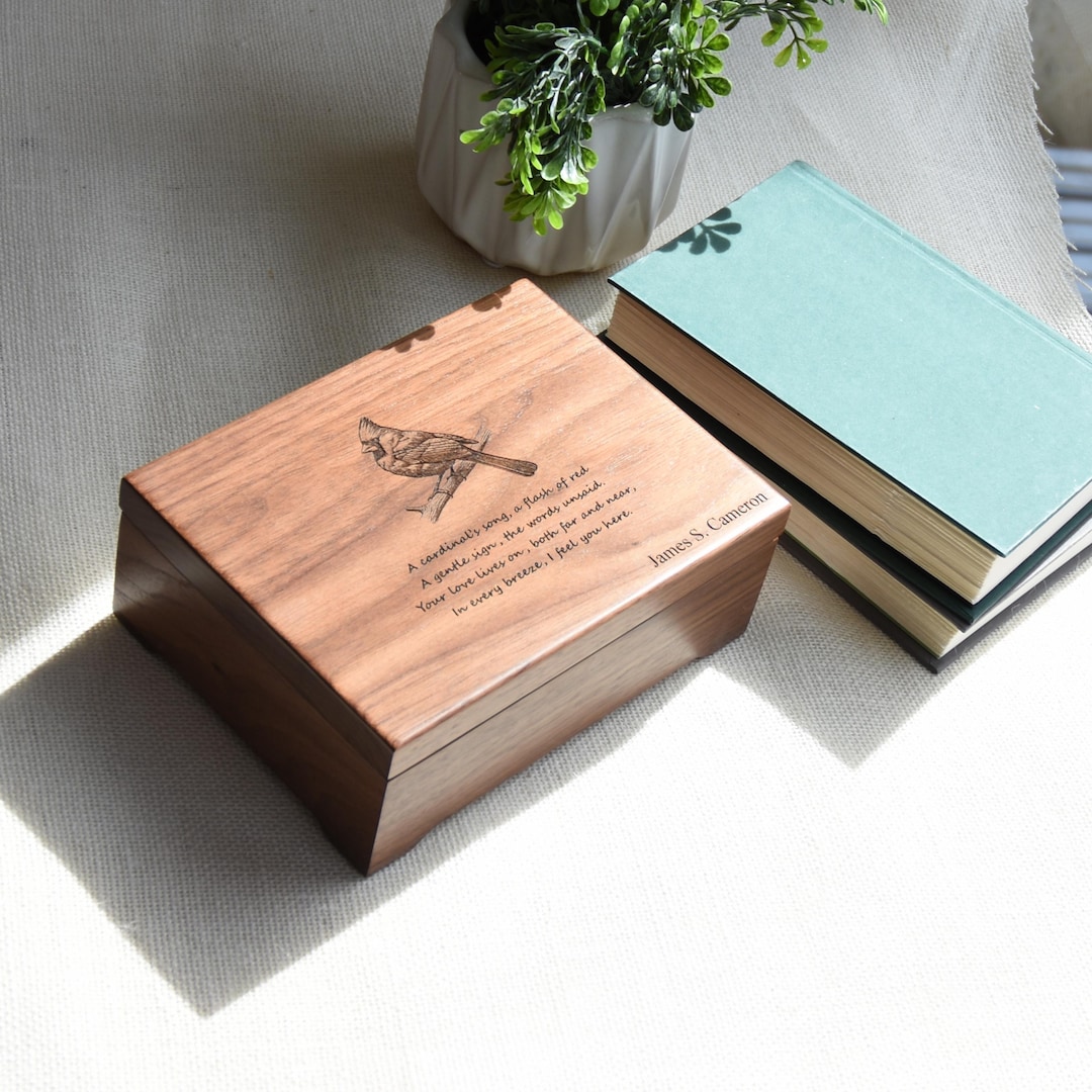 Memory Box With Cardinal for Loss of Parent, Loss of Father, Sympathy ...