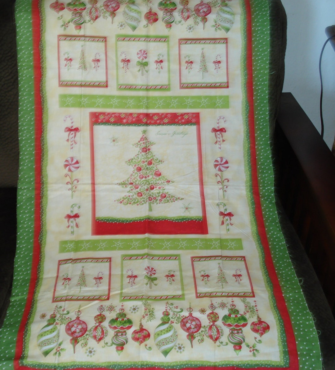 Peppermint Lane by Sue Zipkin for Clothworks- Panel and Fabric - Etsy