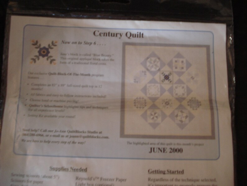 Quilt Block of the Month Century Quilt Kit Joann Fabric - Etsy