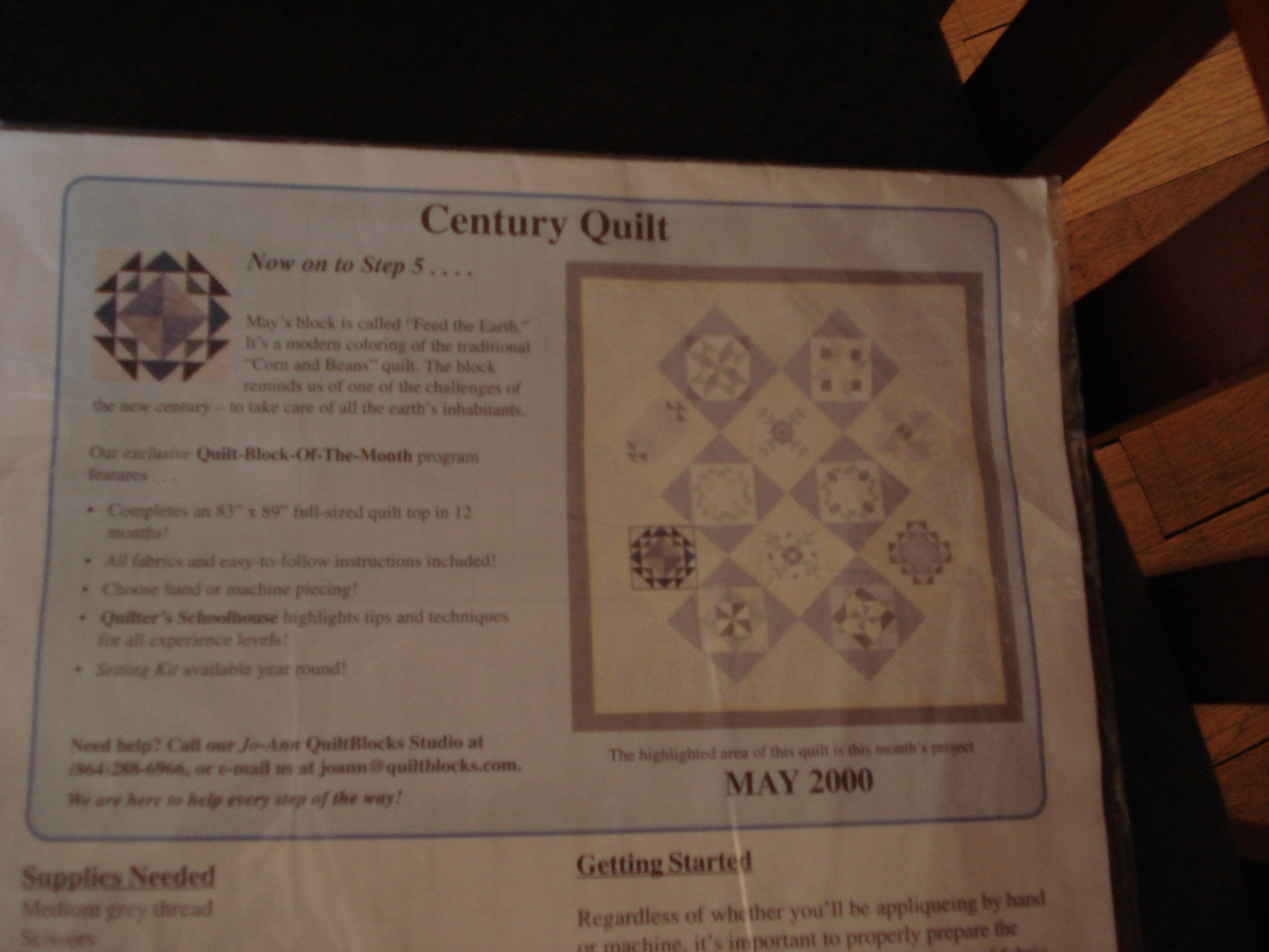 Quilt Block of the Month Century Quilt Kit Joann Fabric - Etsy