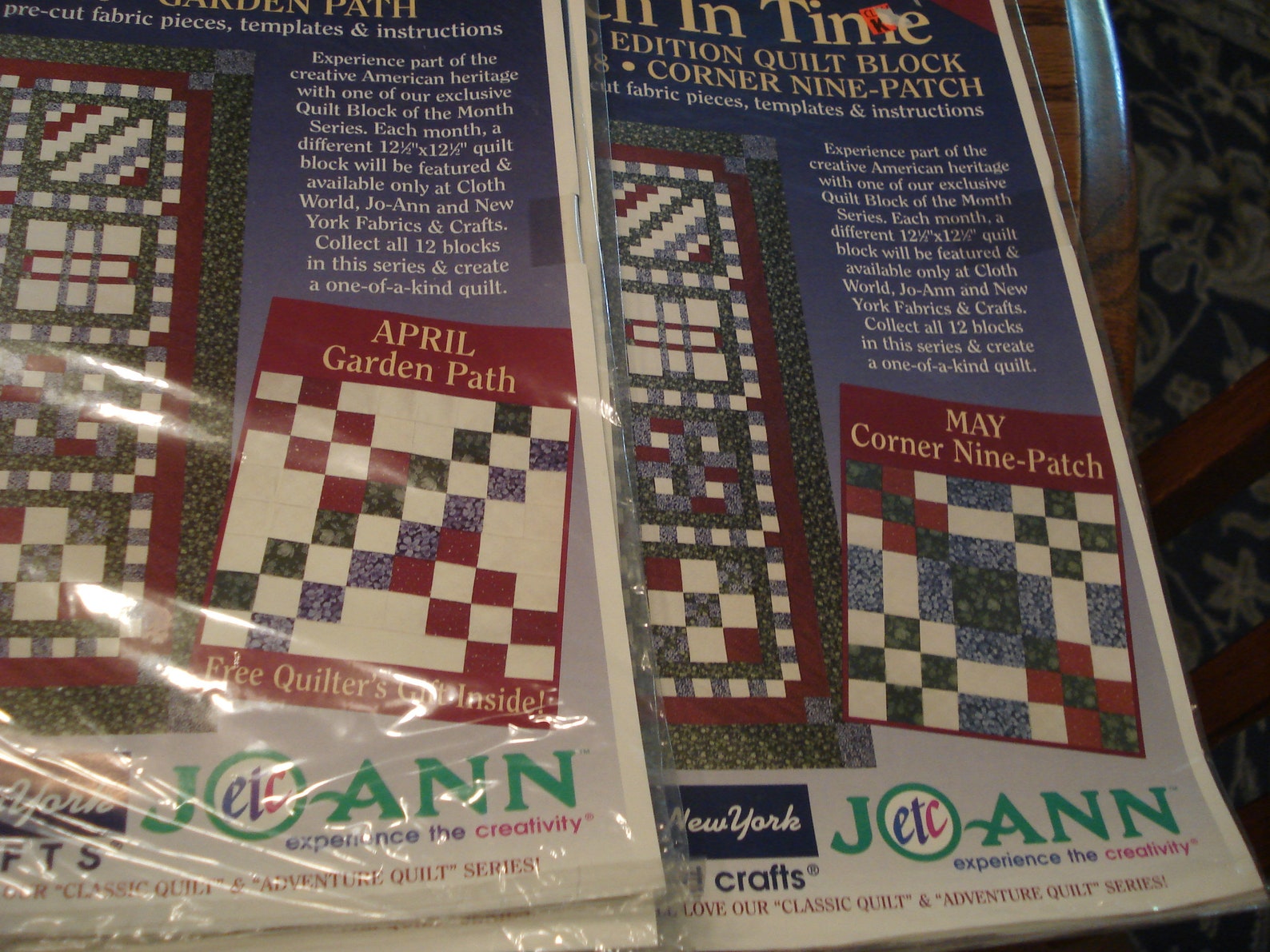 Joann Fabric's Quilt Block of the Month - Patch in Time 1998 - Etsy