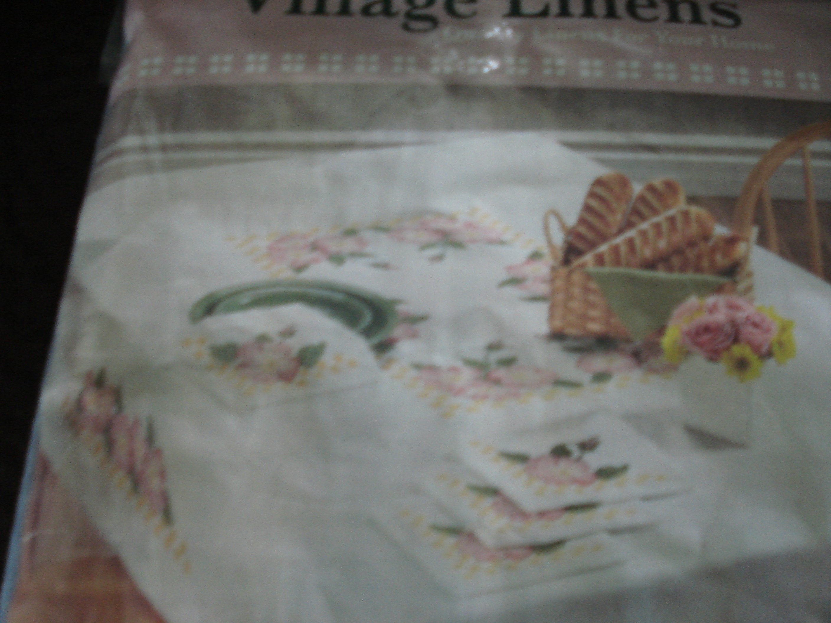 Village Linens Stamped Cross Stitch Tablecloth Country Roses - Etsy