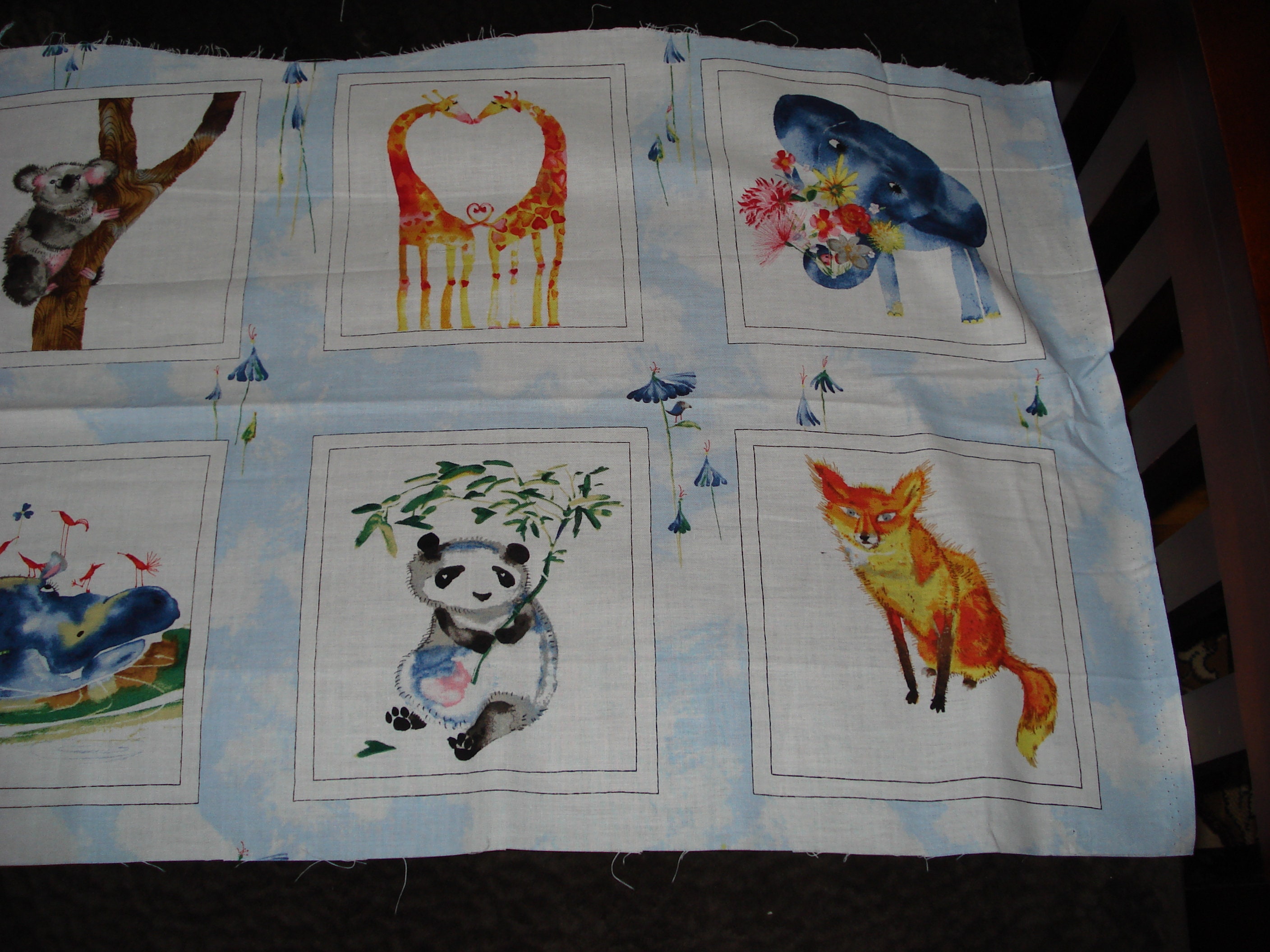 Fabric Visual Arts Fabric Panel Friends in Wild Places by Masha Dyans ...