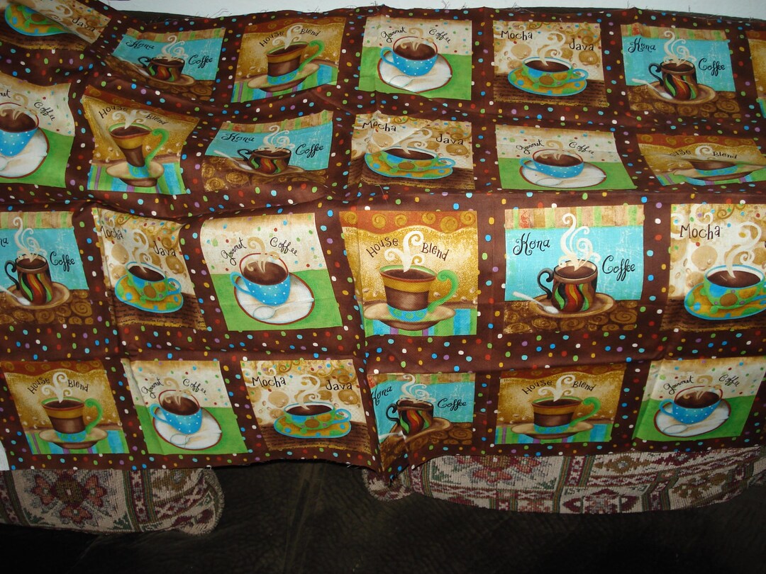 Zippy Java Fabric Panel and Coffee Fabric - Etsy
