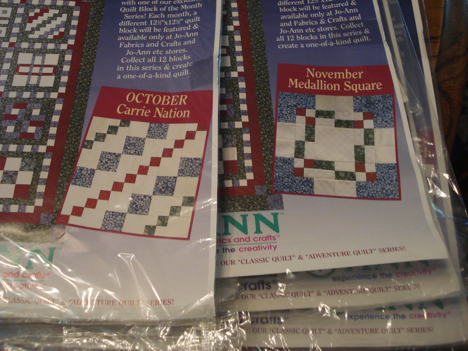 Joann Fabric's Quilt Block of the Month - Patch in Time 1998 - Etsy