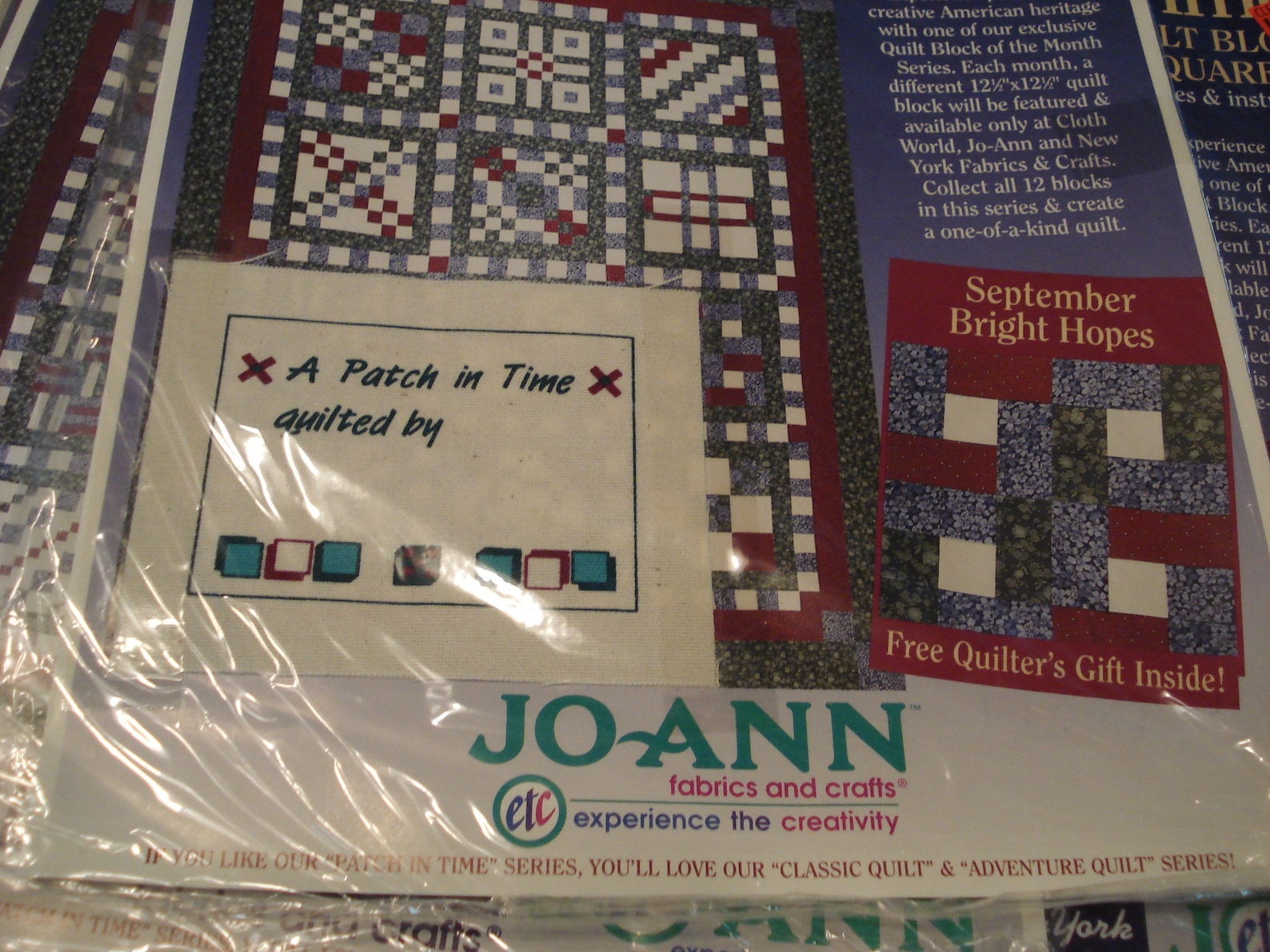 Joann Fabric's Quilt Block of the Month - Patch in Time 1998 - Etsy
