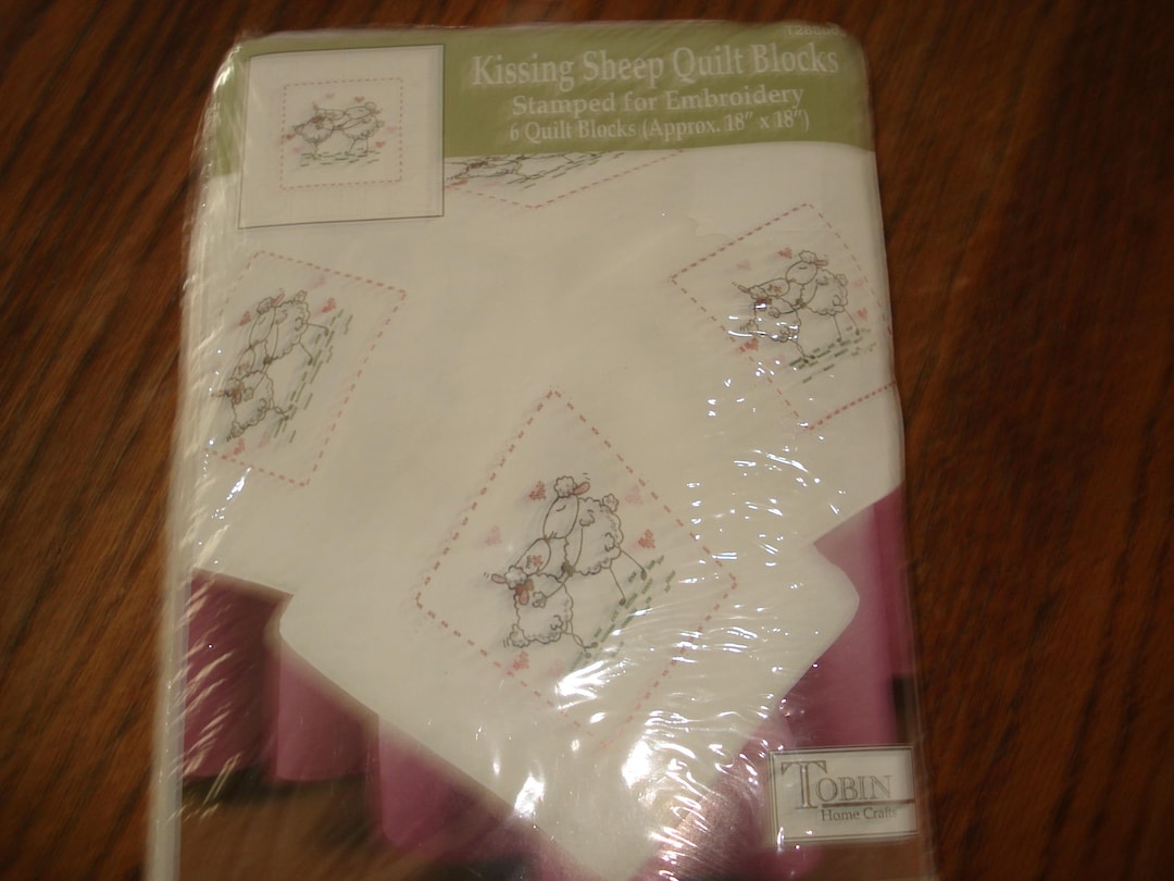 Tobin Home Crafts Stamped Quilt Blocks - Kissing Sheep - Etsy