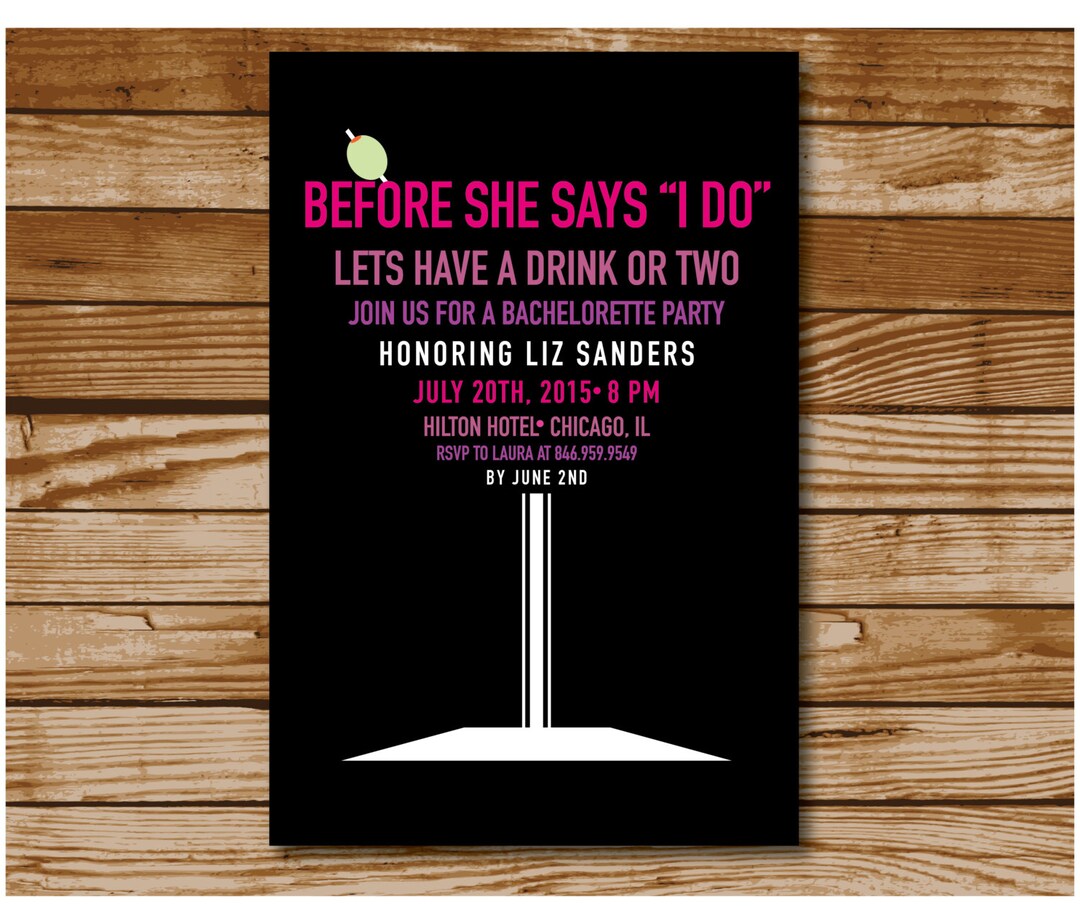 Bachelorette Party Invite 4x6 Digital File Only Etsy