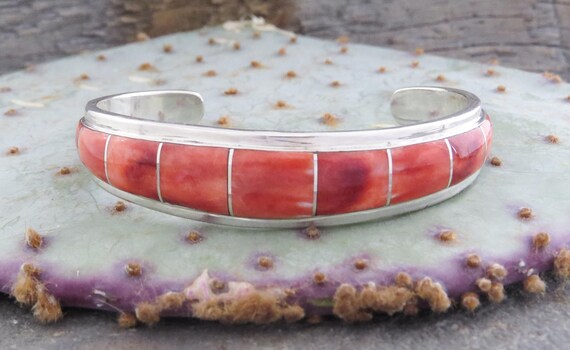 Native American Navajo Sterling Silver Burnt Orange S… - Gem