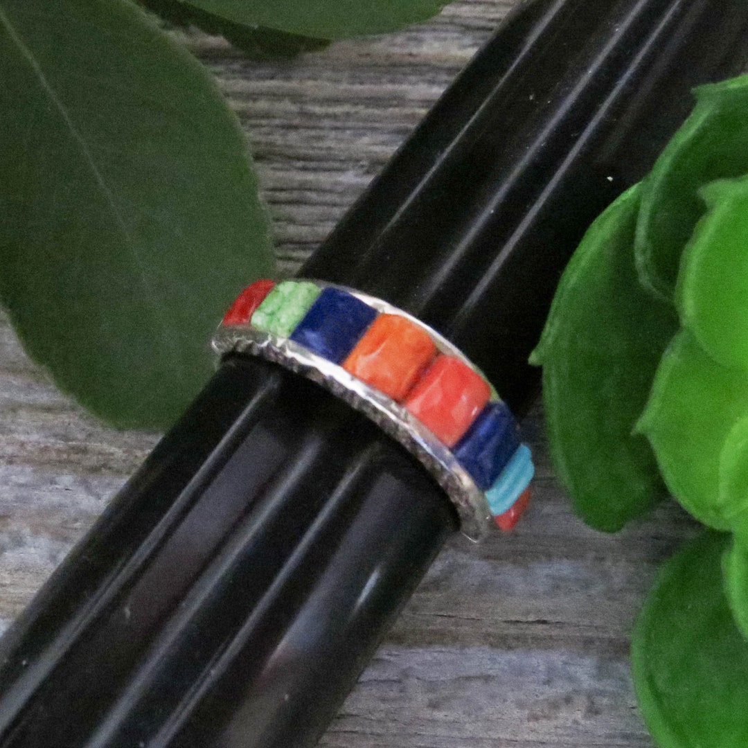 Native American Navajo Turquoise Spiny Oyster Multi Gemstone ...