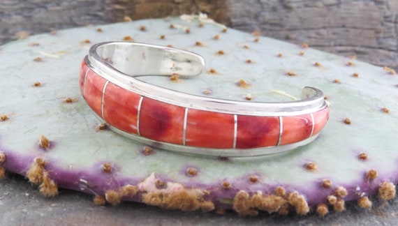 Native American Navajo Sterling Silver Burnt Orange S… - Gem