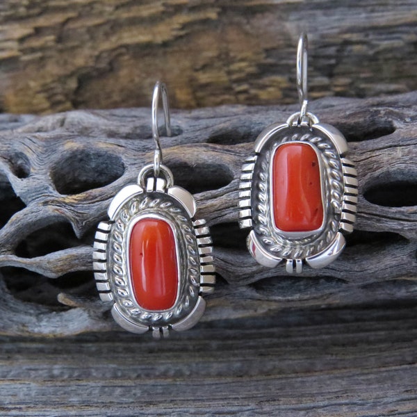Native American Coral Earrings - Etsy