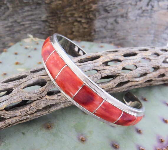 Native American Navajo Sterling Silver Burnt Orange S… - Gem