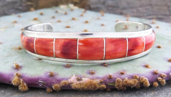 Native American Navajo Sterling Silver Burnt Orange S… - Gem