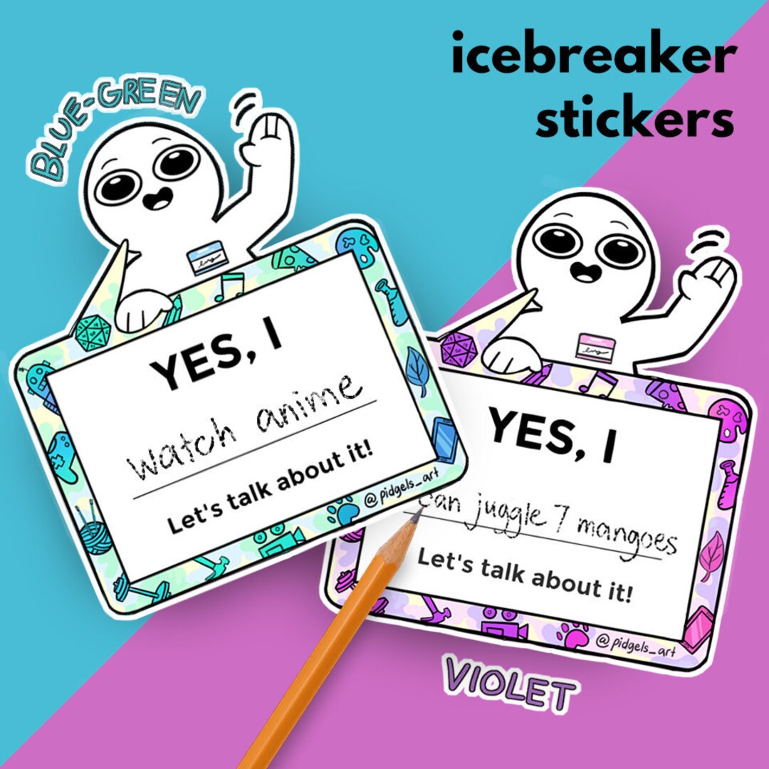 Yes I... Icebreaker Stickers Introduction Name Tag Sticker Decal - Etsy