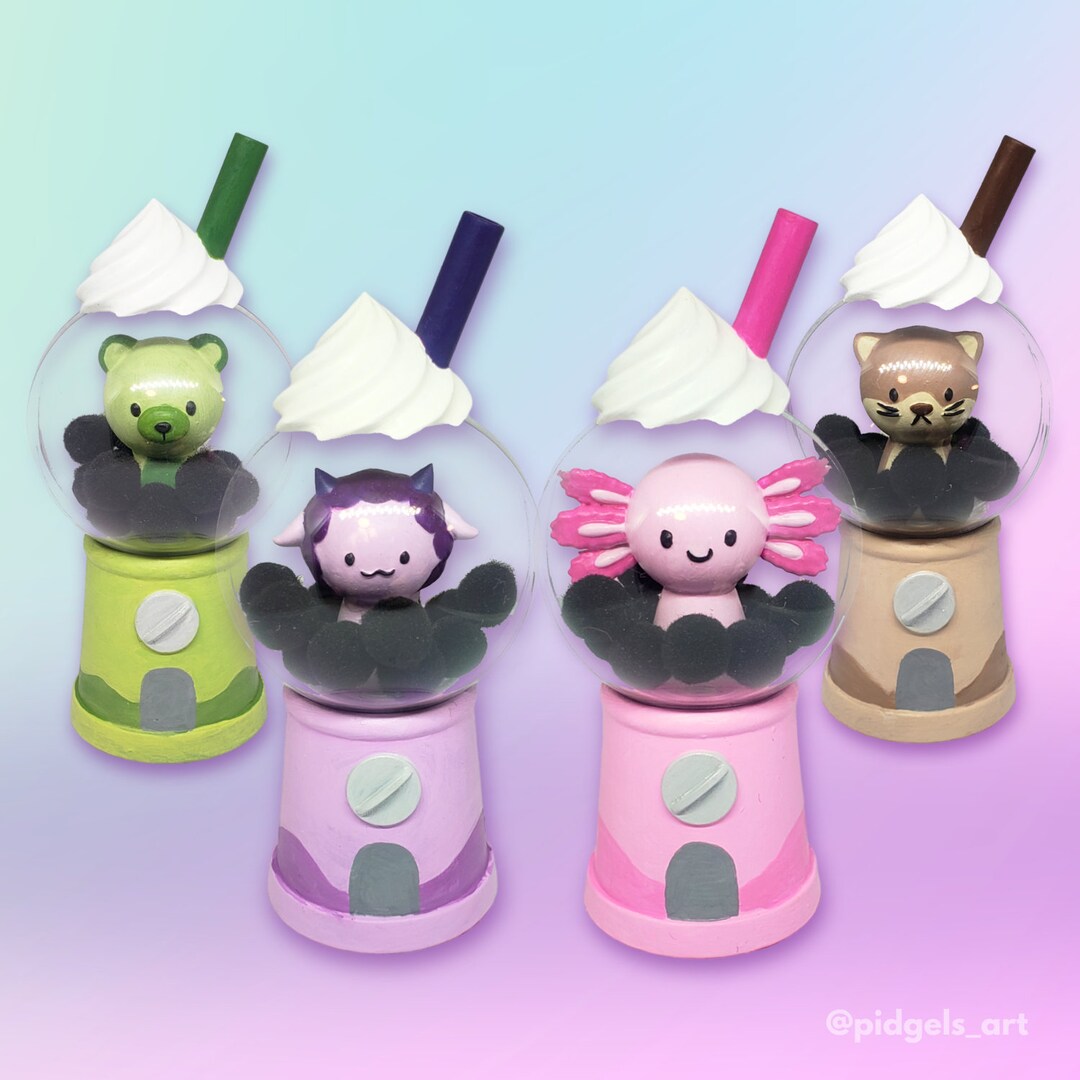 Boba Gumball Shaker - Pom Pom Bubble Tea Art Toy Desk Decoration - Etsy