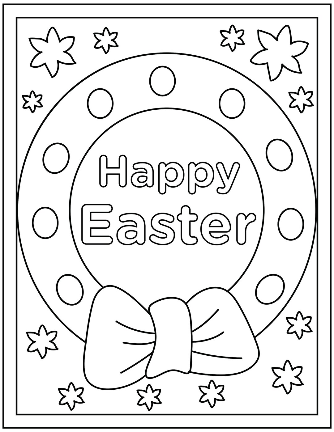 Happy Easter Coloring Pages (10 Pages) - Etsy
