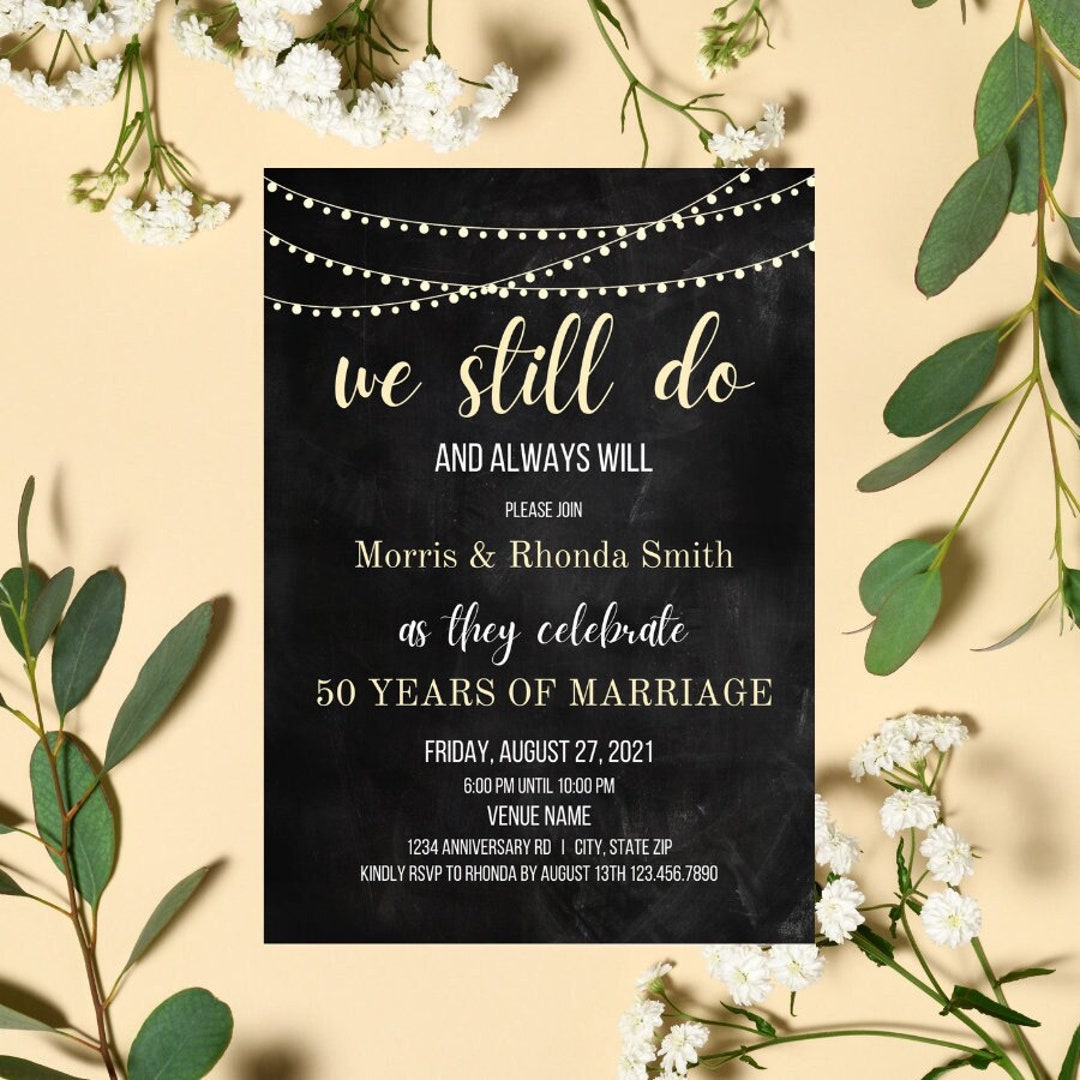 Printable 50th Anniversary Invitation - Etsy