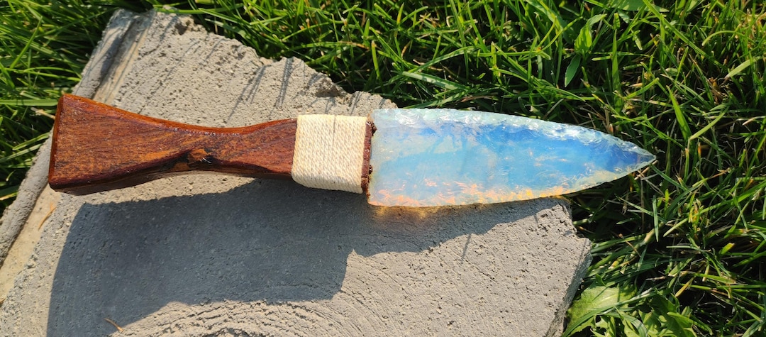 Hand Carved Opal Knife Dagger Crystal Quartz Opalite - Etsy