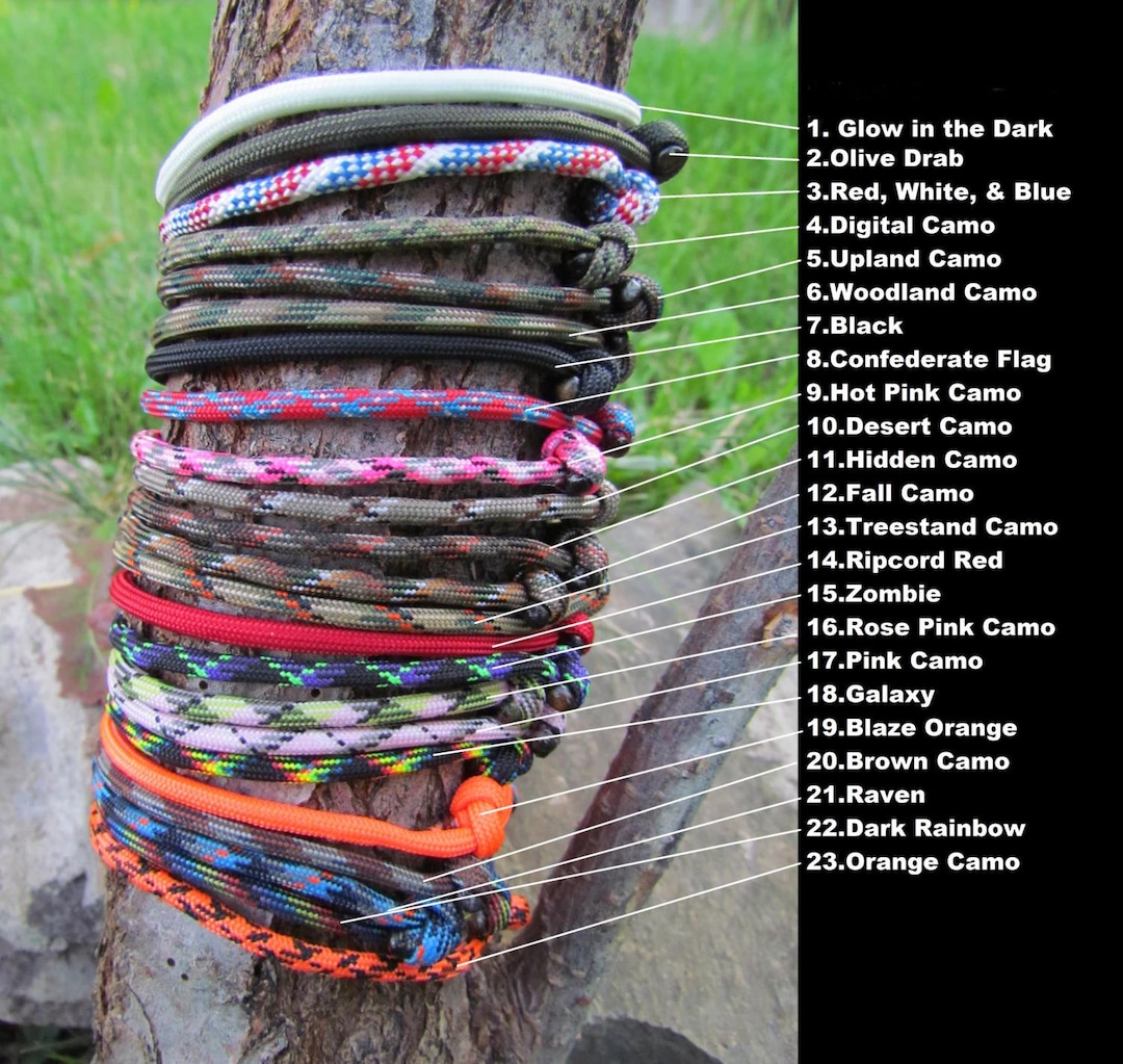 Adjustable Surfer Survival String Bracelet Knotted Cord Paracord ...