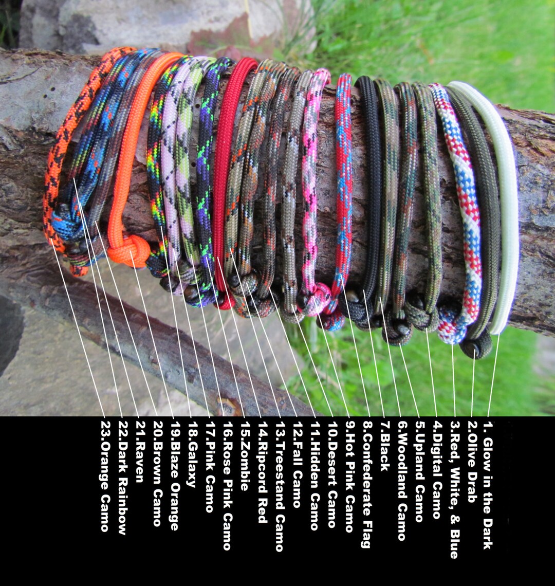 Adjustable Surfer Survival String Bracelet Knotted Cord Paracord ...
