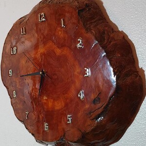 Vintage Handmade Live Edge Wood Slab Wall Clock - Etsy