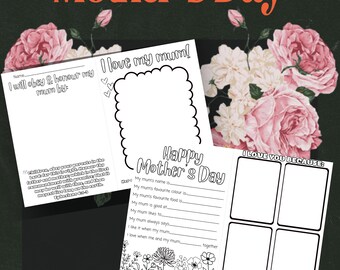 Mother's Day Card Activity Sunday School Craft for Mom Coloring Potted ...