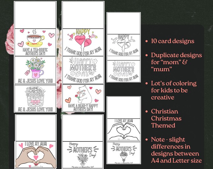 Printable Foldable Mother's Day Coloring Card, Bible Craft, Christian ...