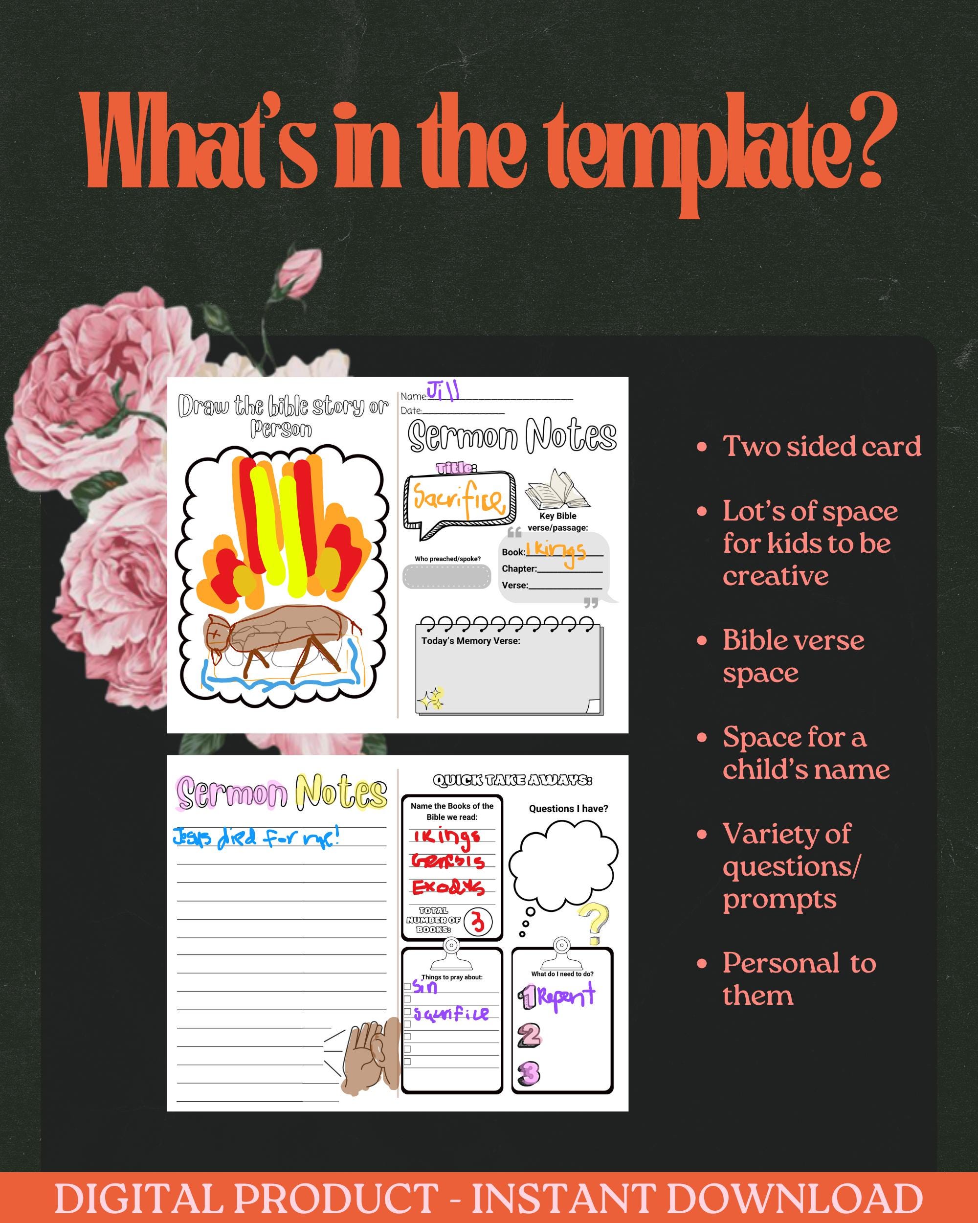 Sermon Notes Printable for Children - Yvettes Version, School Youth ...