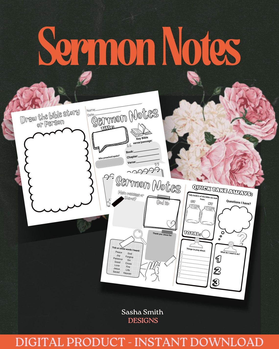 Kids Sermon Notes Printable: Church Bible Study Booklet (PDF) - Etsy