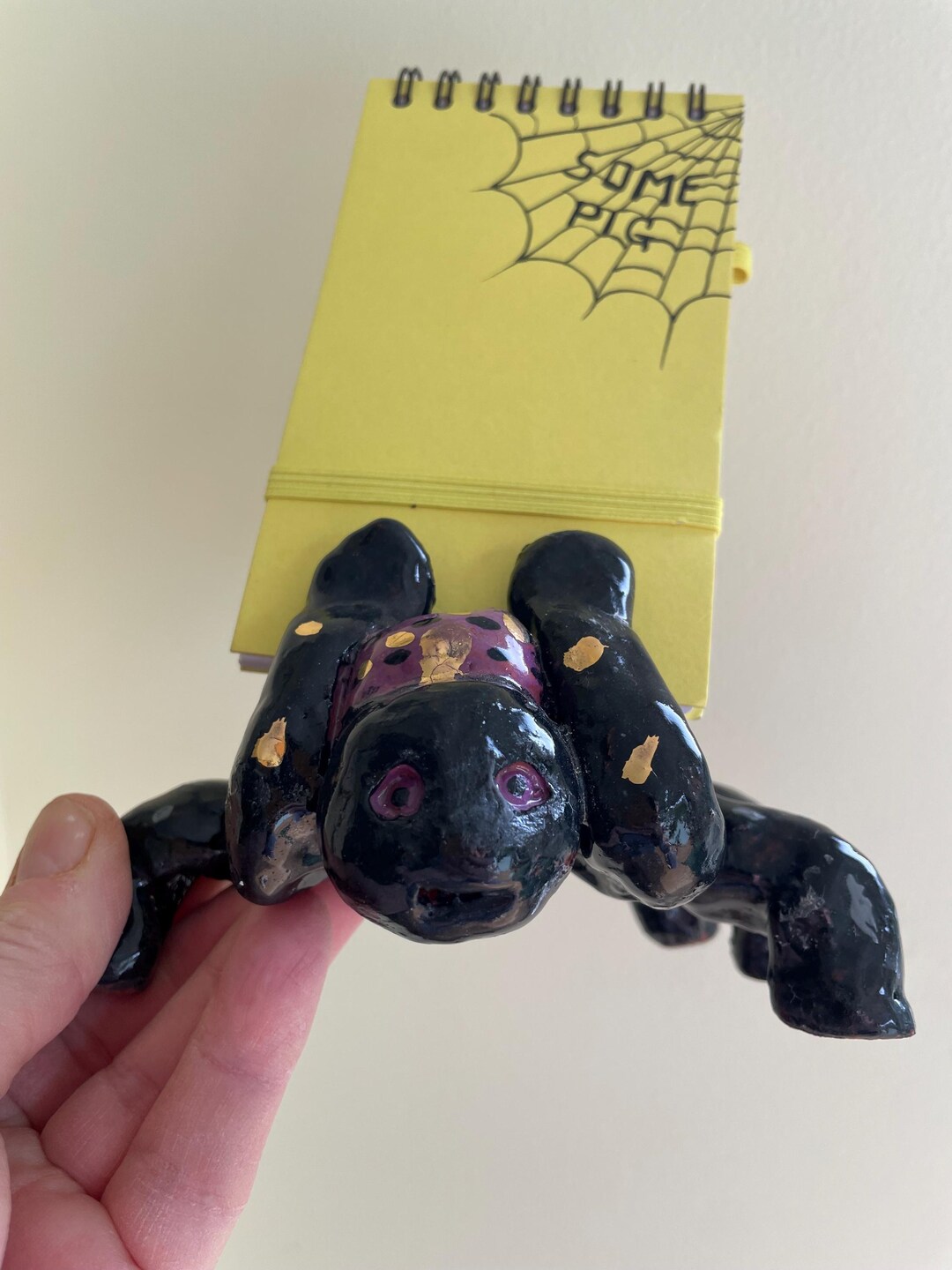 Ceramic Spider- Charlotte’s Web - Handmade Clay Shelf Ornament/note Pad ...