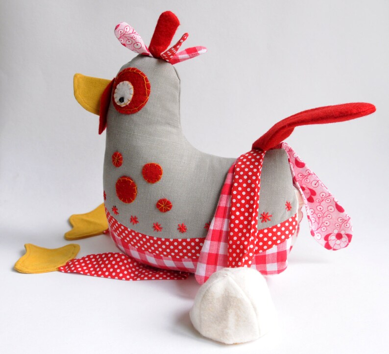 Plush Pattern | Chicken PDF Sewing Pattern | Softie Pattern, Farm ...