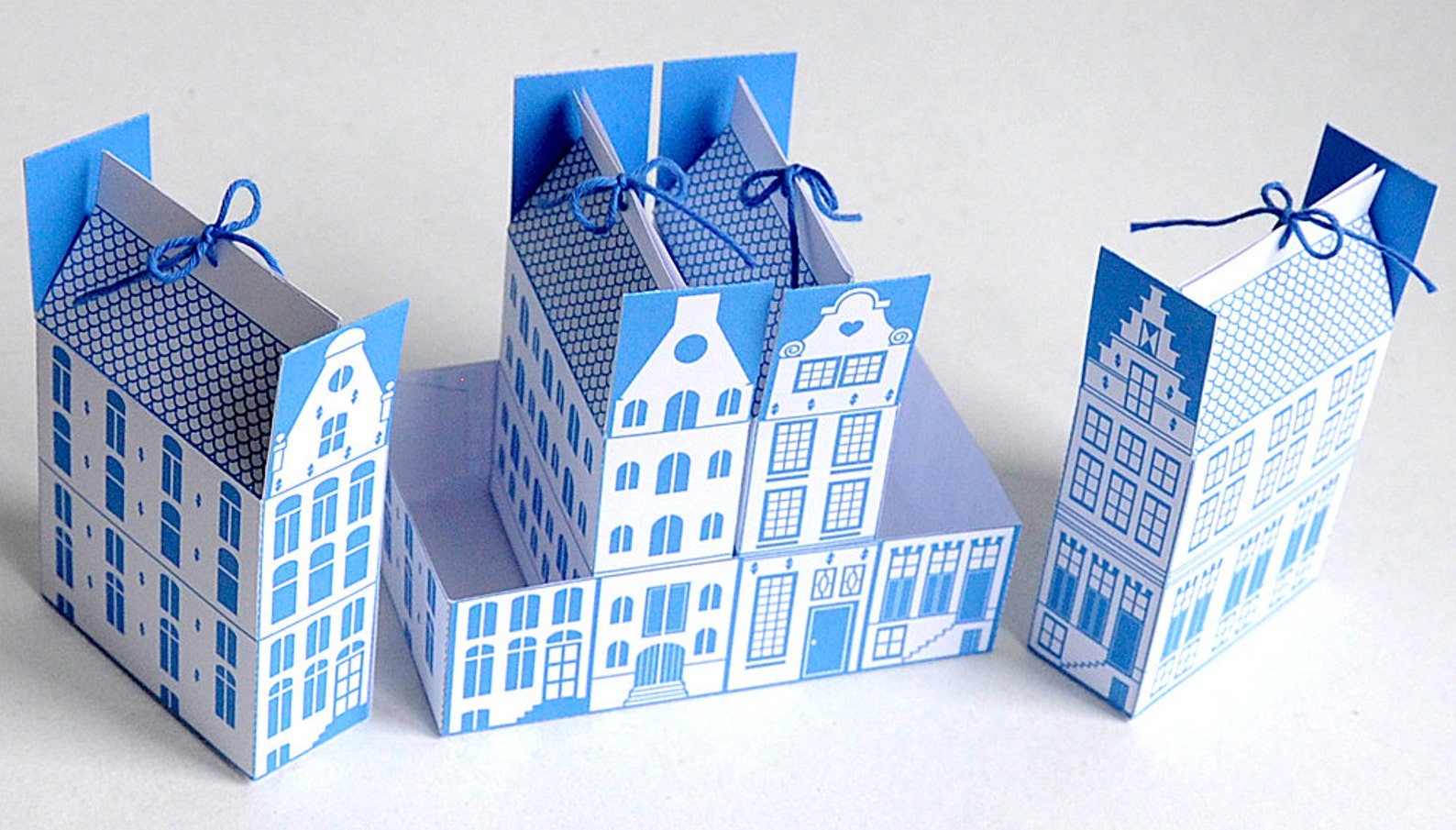 Delft Blue Printable Gift Boxes Dutch Canal House INSTANT - Etsy