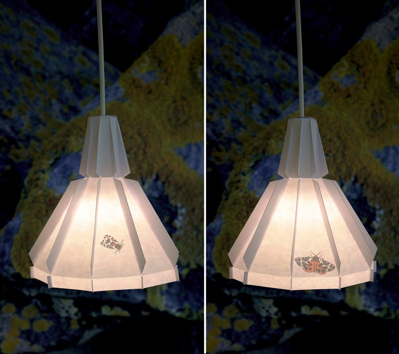 Printable Paper Pendant Lamp Orange Moth DIY Lamp - Etsy