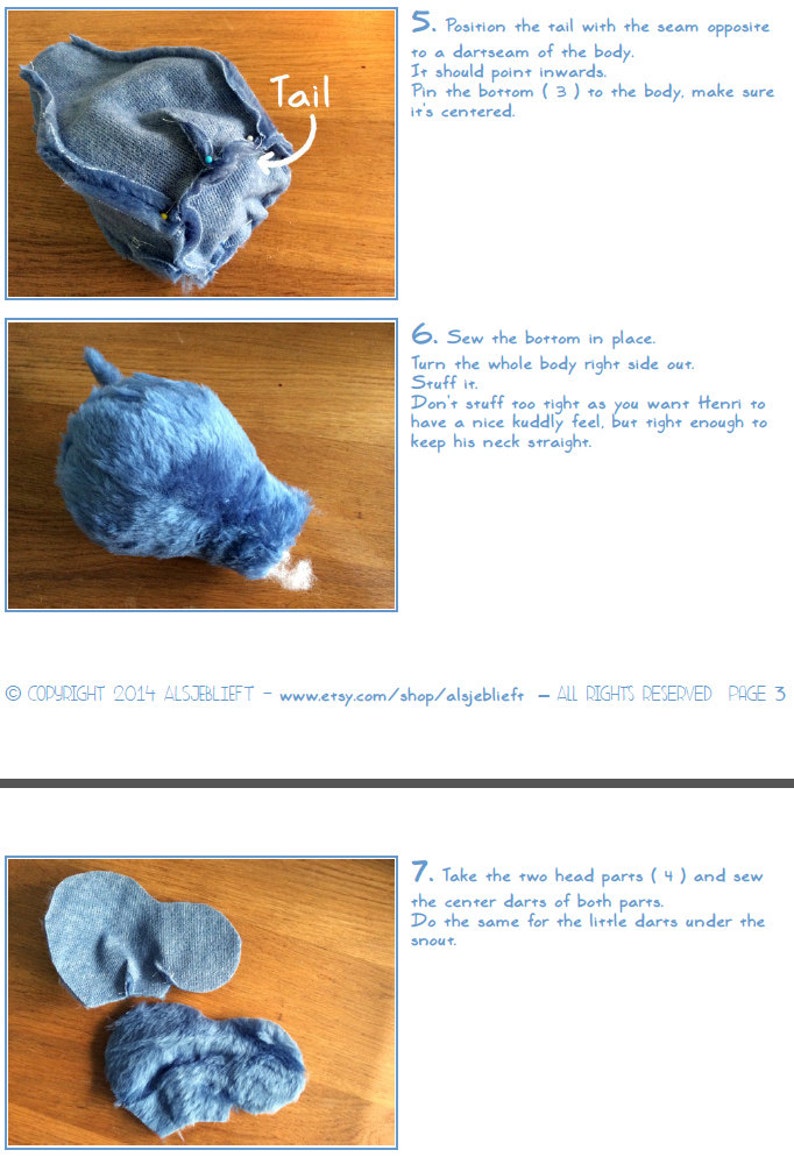 Plush Pattern Stuffed Hippo Soft Toy PDF Sewing Pattern, Softie Pattern ...