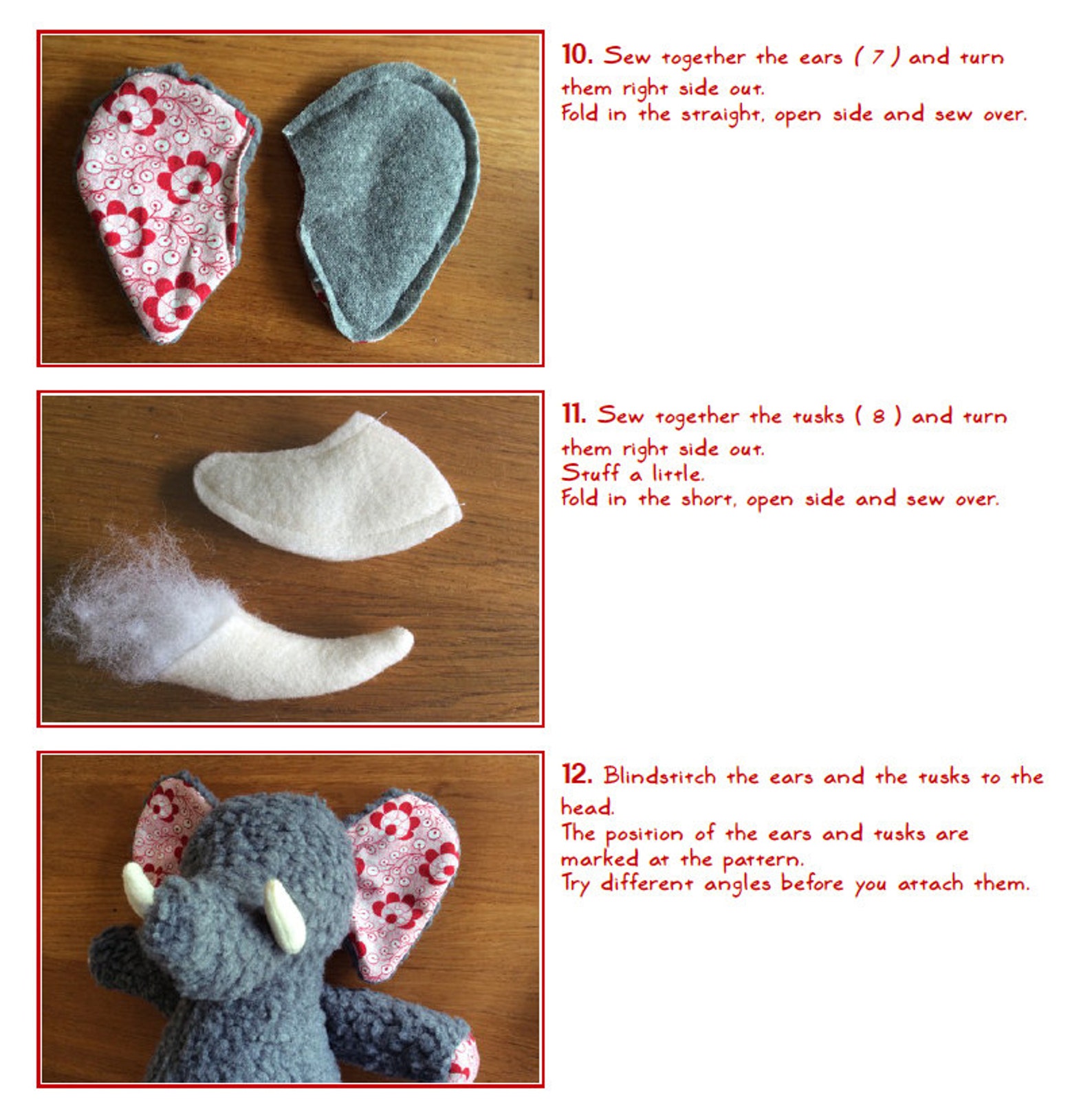 Plush Pattern | Elephant Sewing Pattern | PDF Toy Pattern, Softie ...