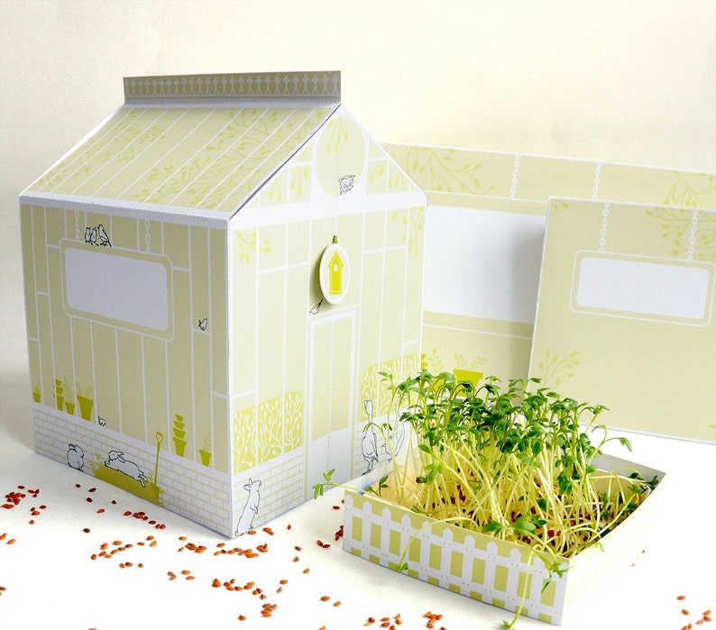 Printable Seed Packets Greenhouse Gardening Gift, DIY Gift Seed Box ...