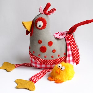 Plush Pattern | Chicken PDF Sewing Pattern | Softie Pattern, Farm ...