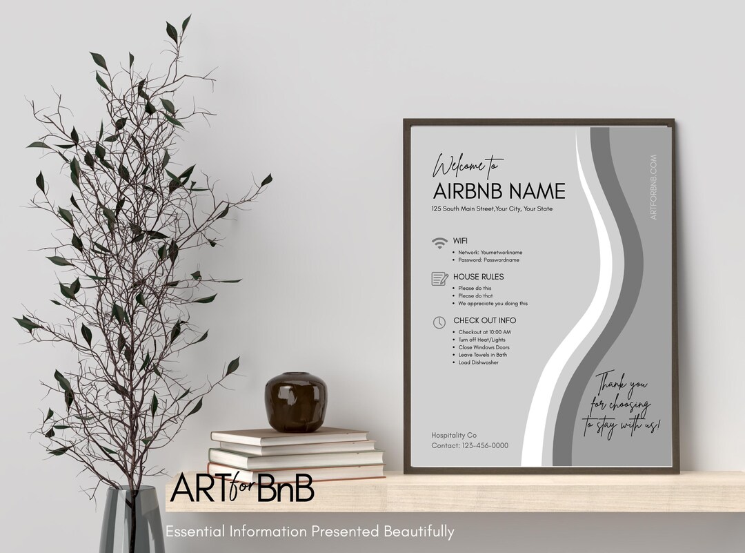 Airbnb Host Sign Template to Customize, Print, and Frame - Etsy