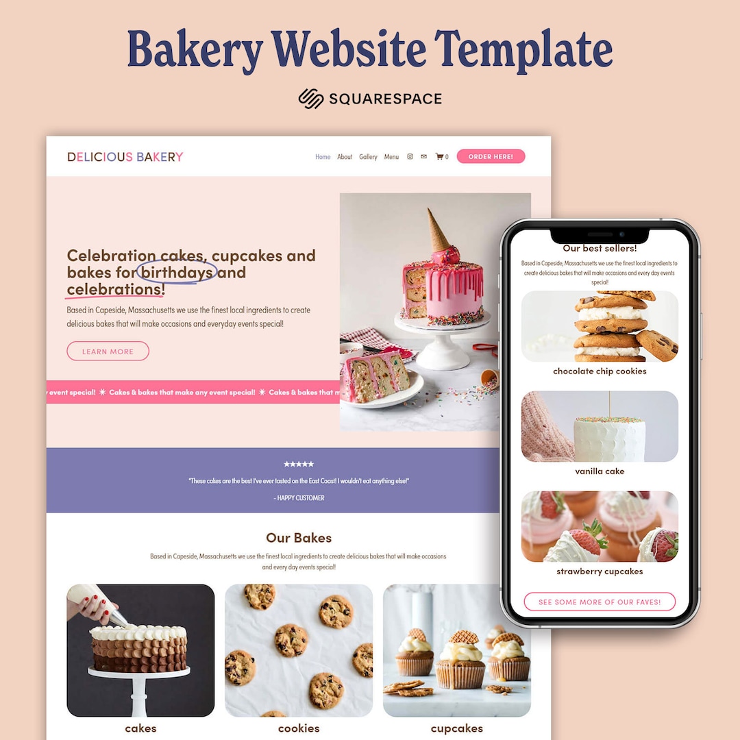 Squarespace Website Template for Bakeries & Home Baking Businesses ...