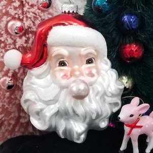 Santa Claus Blowing Bubble Glass Ornament Retro Classic Christmas - Etsy
